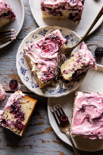 Swirled Blackberry Lavender Sheet Cake. - Half Baked Harvest