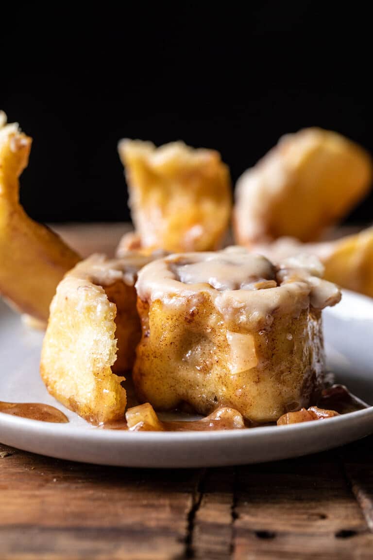 Apple Cinnamon Rolls with Brown Butter Maple Icing. - Half Baked Harvest