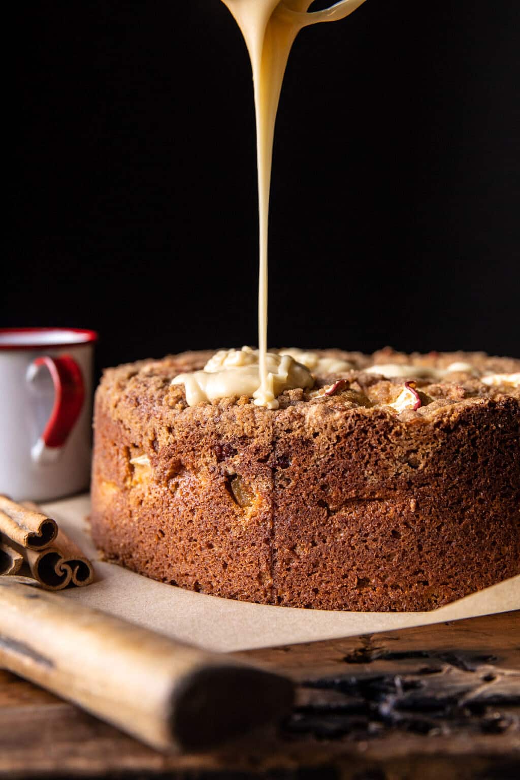 Salted Bourbon Apple Crumble Coffee Cake. - Half Baked Harvest