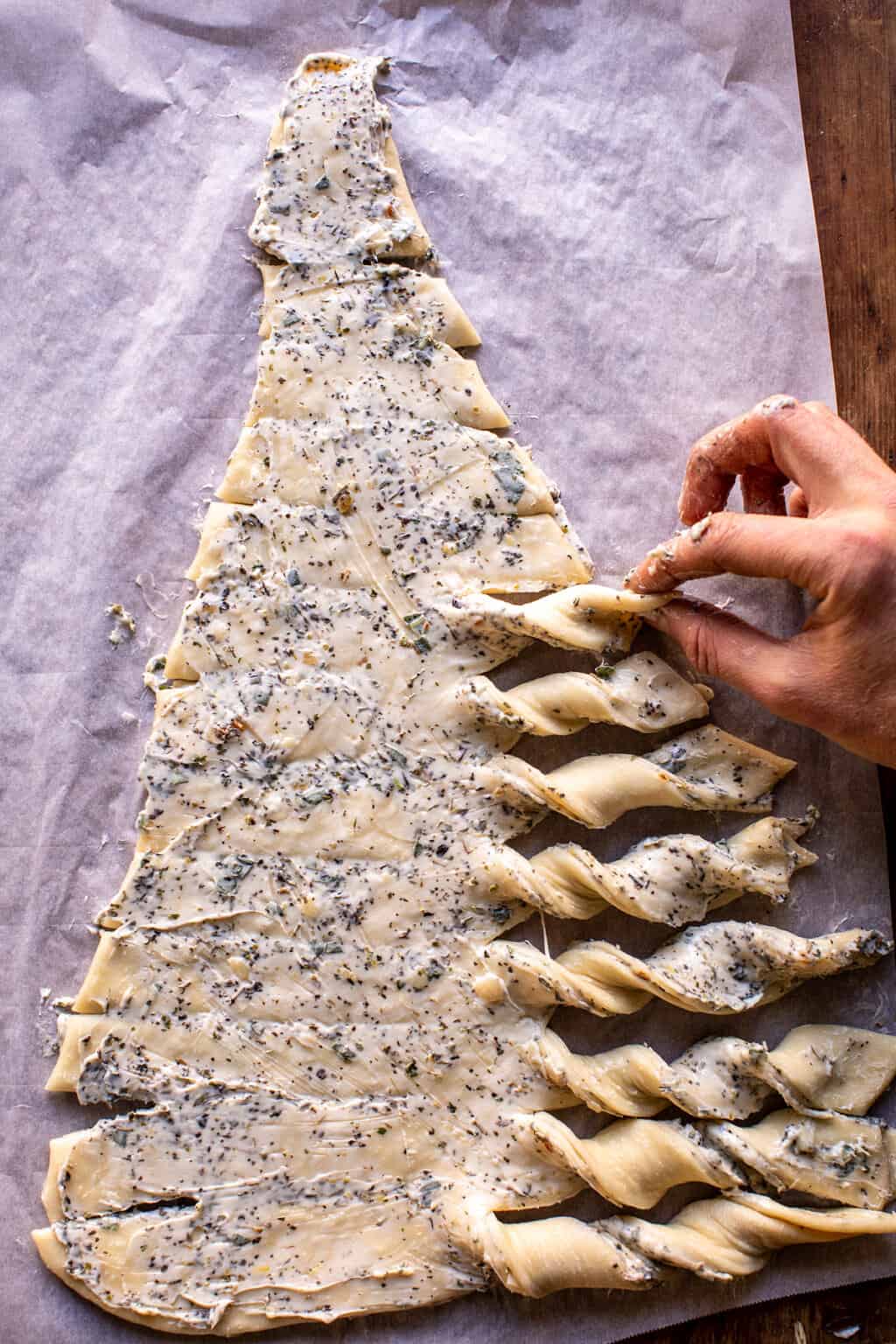 Pull Apart Christmas Tree Garlic Bread. - Half Baked Harvest