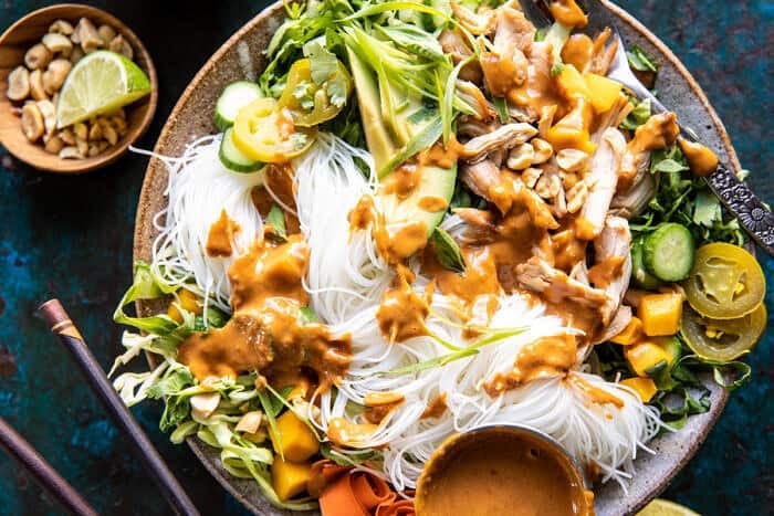 Peanut Chicken Spring Roll Bowls. - Half Baked Harvest
