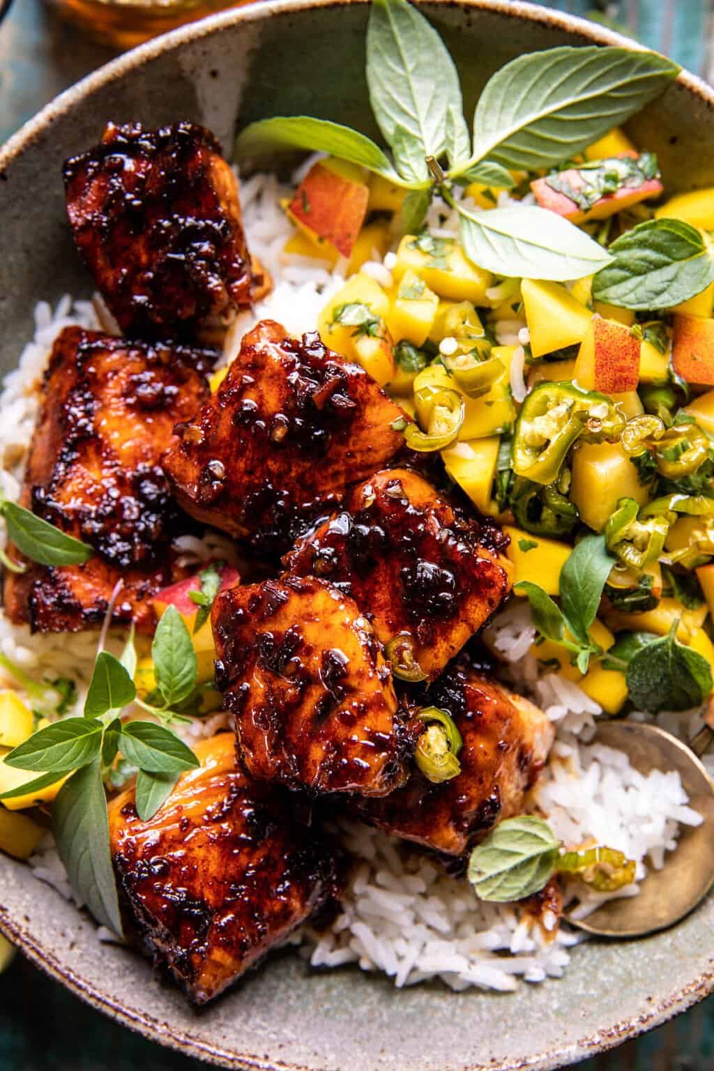 Crispy Honey Ginger Salmon Bowl. - Half Baked Harvest