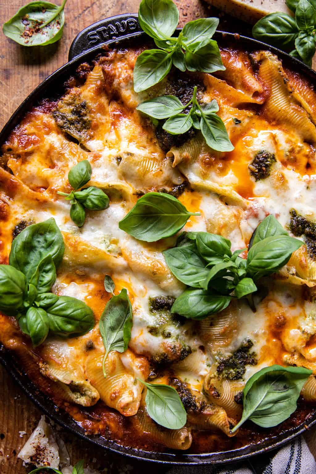Spicy Zucchini and Pesto Cheese Stuffed Shells. - Half Baked Harvest
