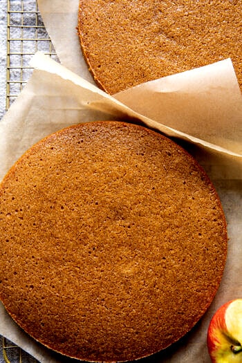 Old Fashioned Caramel Apple Butter Cake with Chocolate Frosting. - Half ...