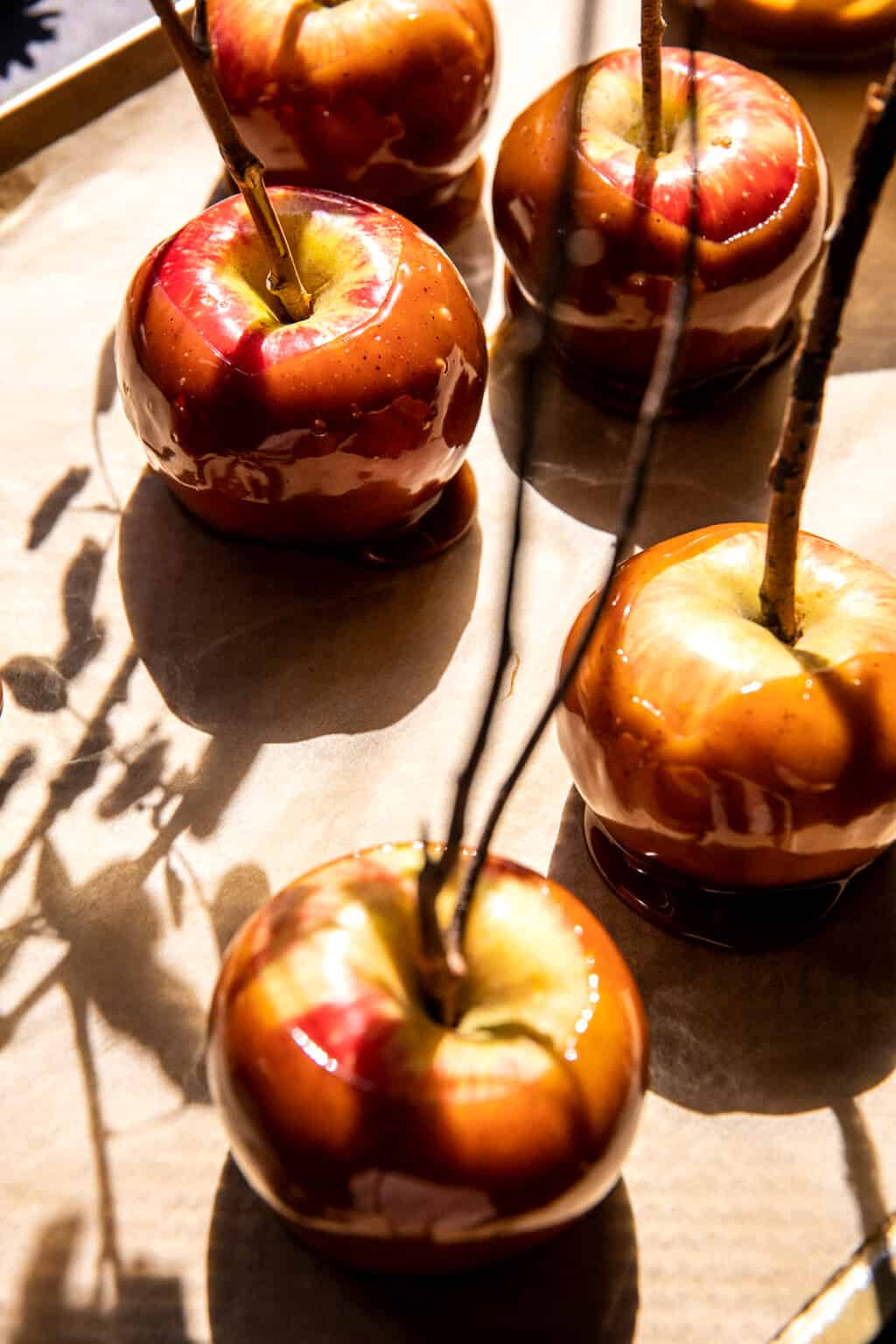 Sweet and Salty Healthier Caramel Apples. - Half Baked Harvest
