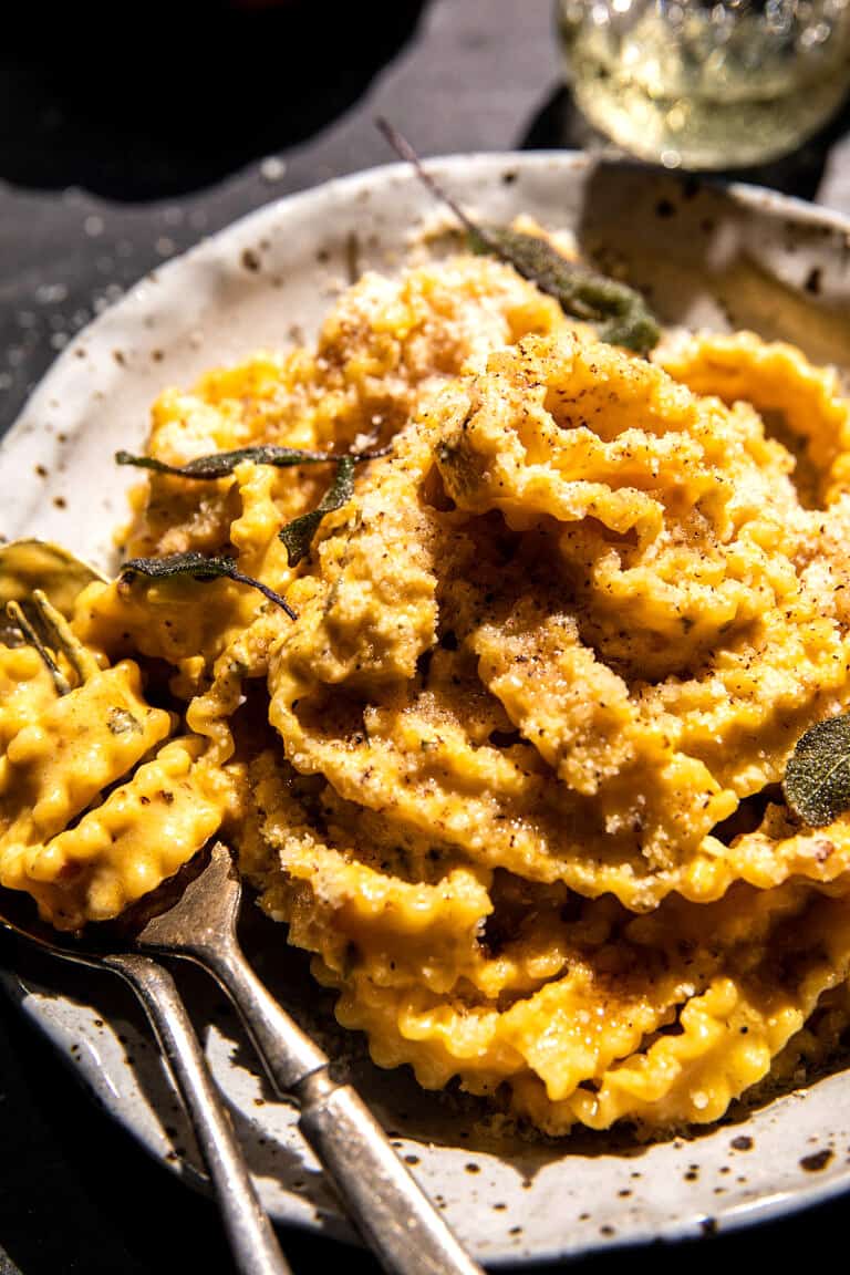 Sage Brown Butter Pumpkin Pasta Alfredo. - Half Baked Harvest
