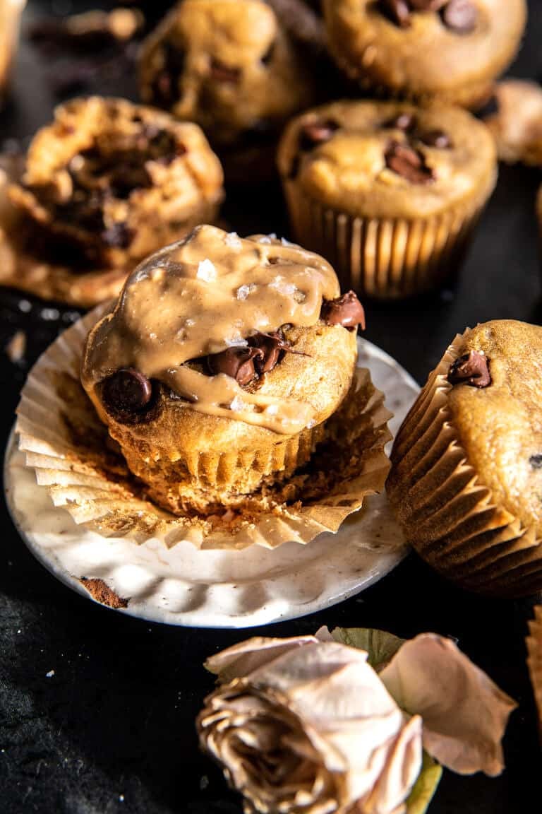 Blender Chocolate Chip Peanut Butter Banana Muffins