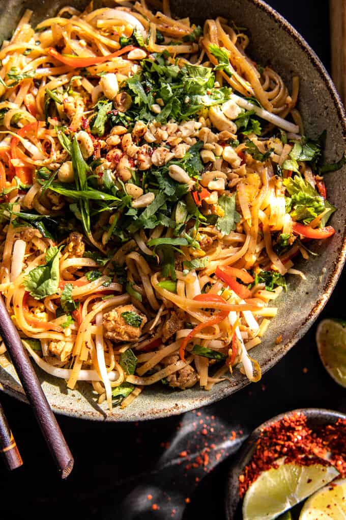 30 Minute Garlic Butter Chicken Pad Thai. - Half Baked Harvest