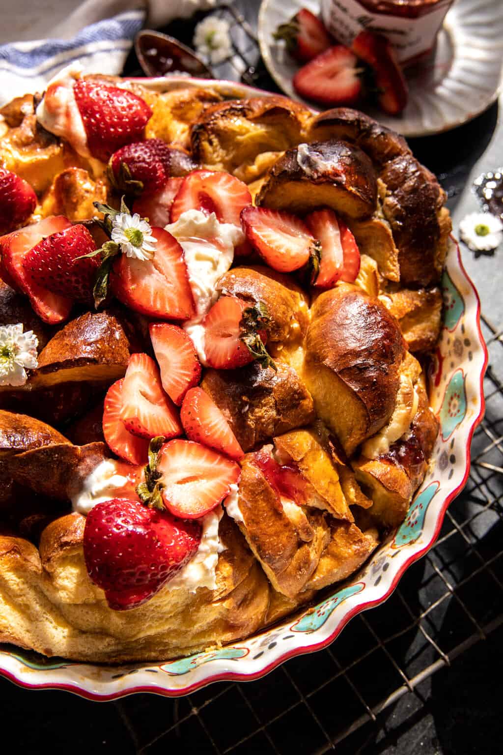Baked Strawberry Cream Cheese Stuffed French Toast. - Half Baked Harvest