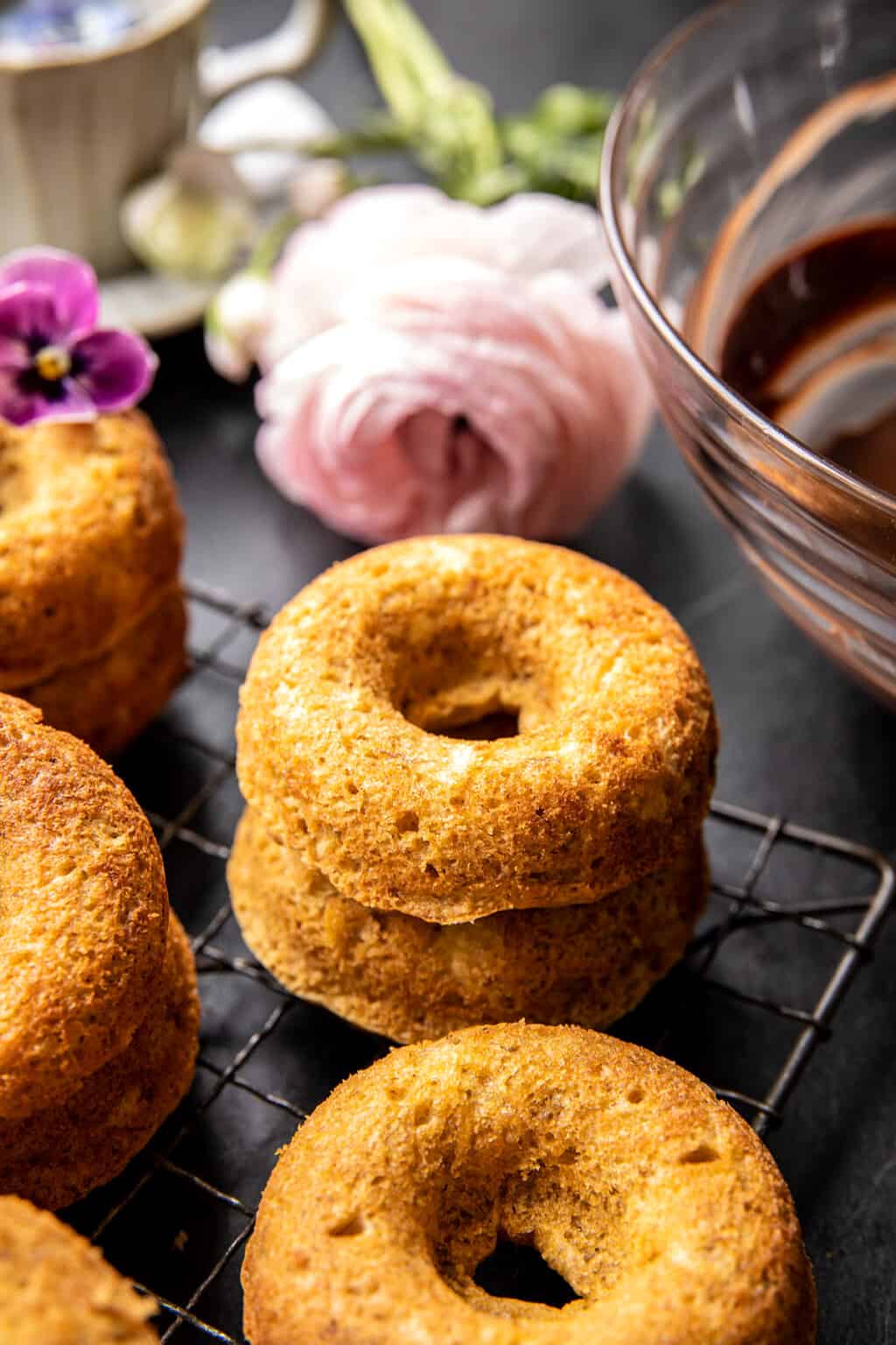 Chocolate Glazed Peanut Butter Banana Doughnuts. - Half Baked Harvest