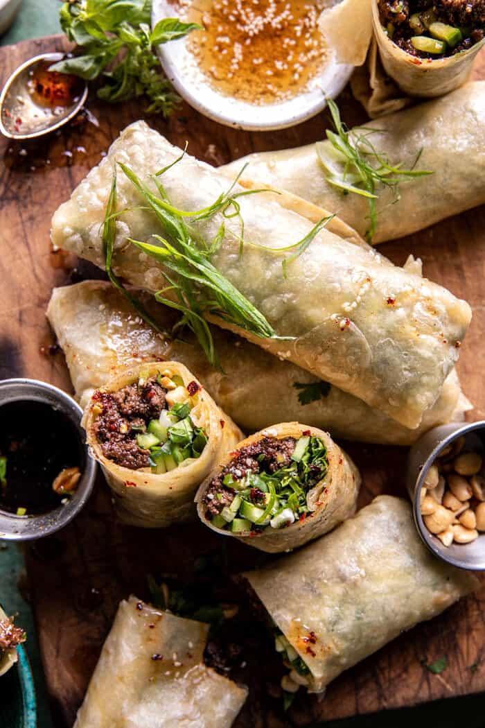 20 Minute Thai Basil Beef Rolls. - Half Baked Harvest