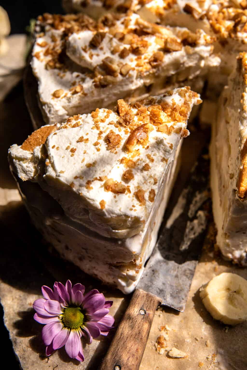 Salty Pretzel Banana Pudding Ice Cream Cake. - Half Baked Harvest
