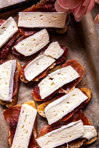 Baked Brie Crostini with Crispy Prosciutto. - Half Baked Harvest