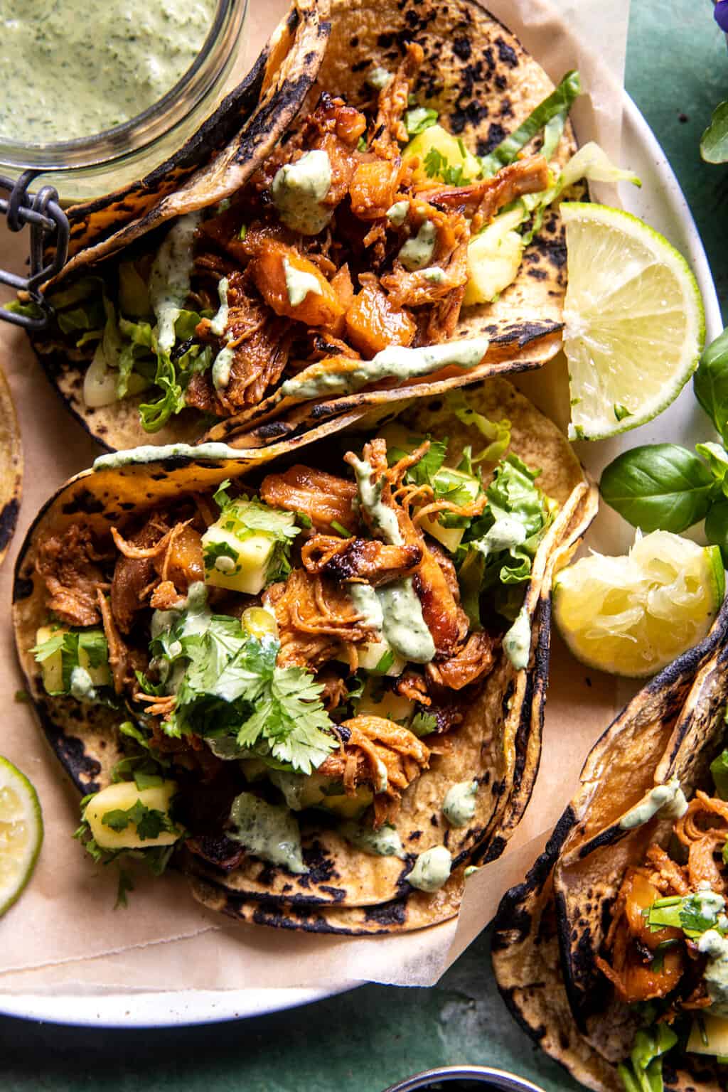 Hawaiian Chicken Tacos with Jalapeño Pineapple Salsa. - Half Baked Harvest