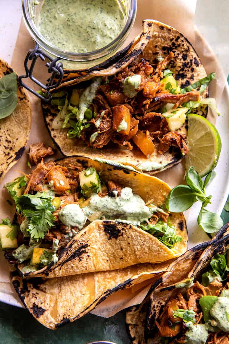 Hawaiian Chicken Tacos with Jalapeño Pineapple Salsa. - Half Baked Harvest
