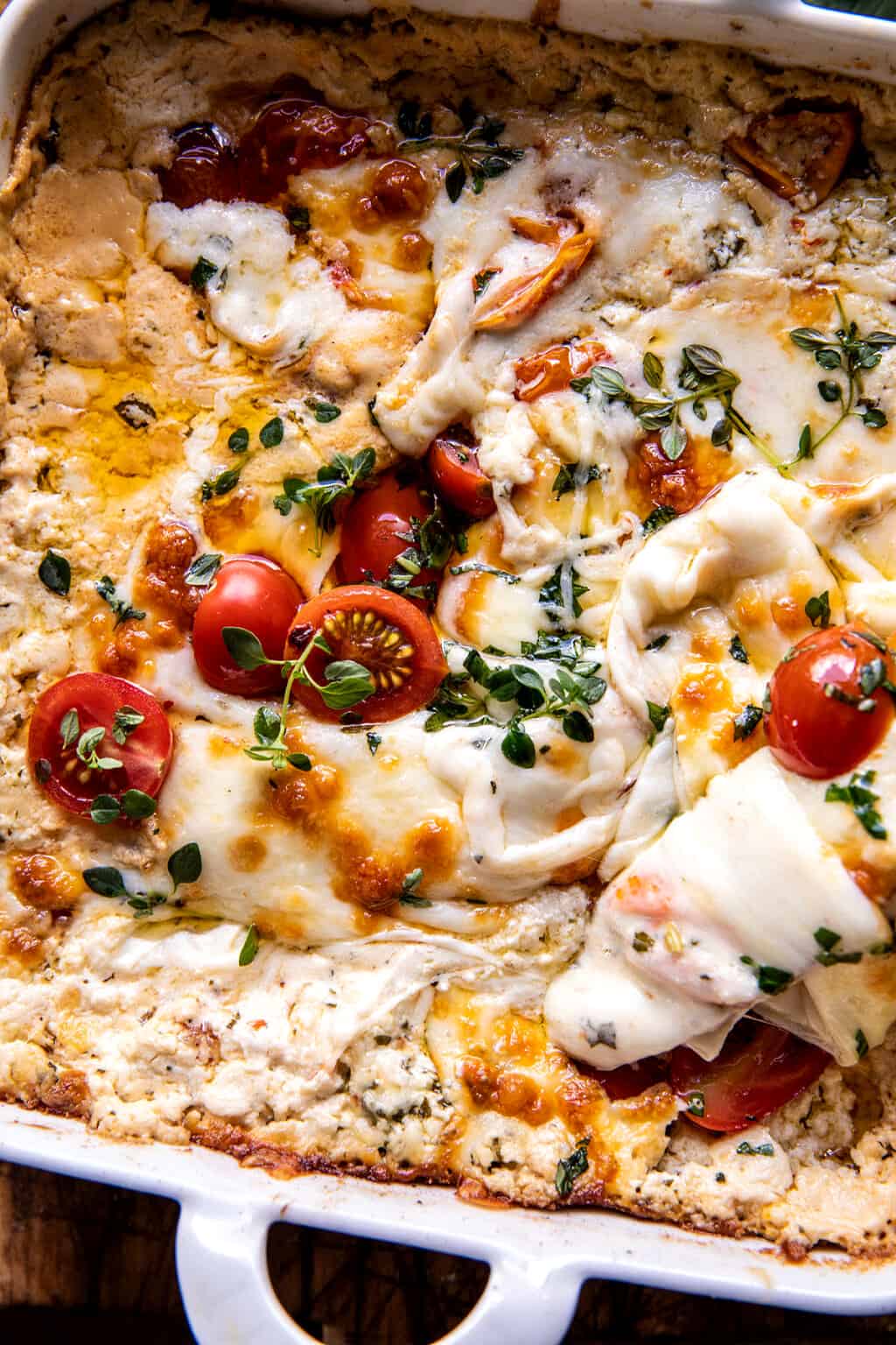 Roasted Garlic Caprese Dip. - Half Baked Harvest