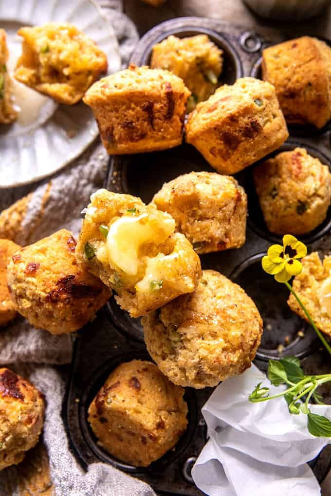 Honey Butter Jalapeño Cheddar Cornbread Biscuits. - Half Baked Harvest