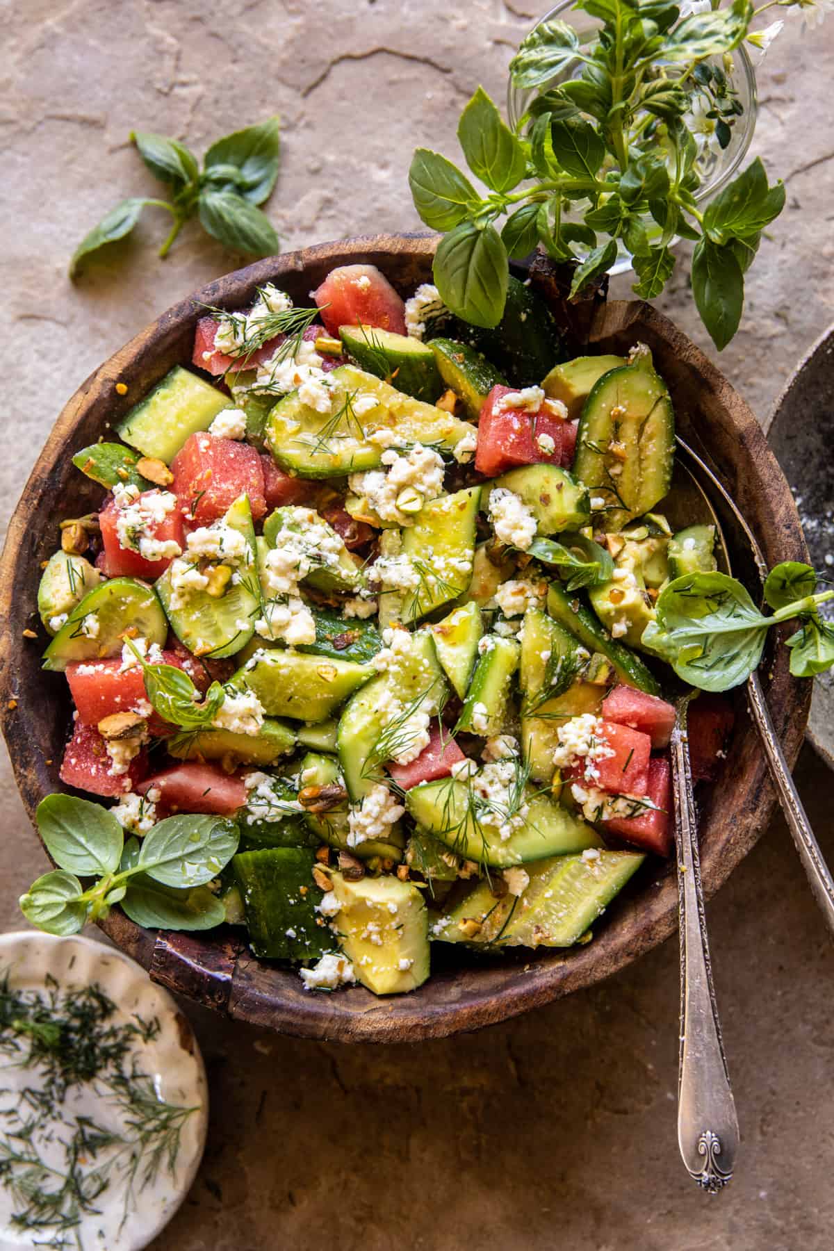 Smashed Cucumber And Watermelon Feta Salad Half Baked Harvest