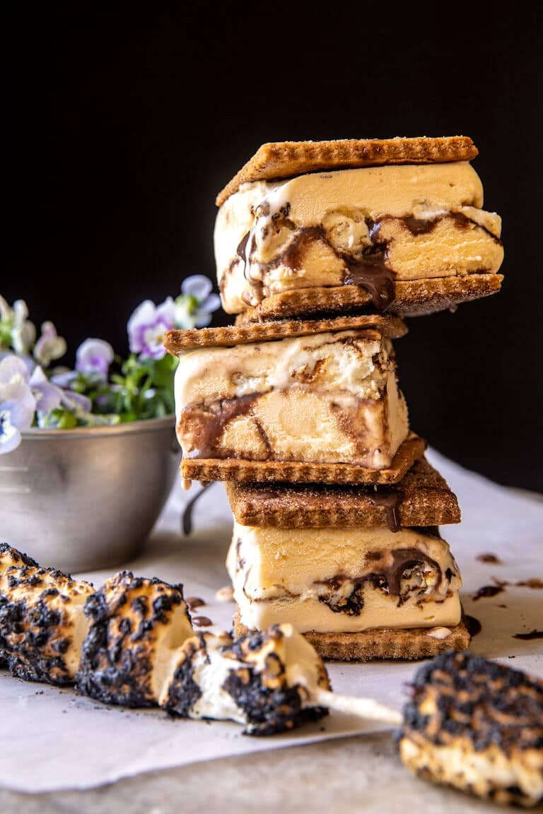 Toasted S'mores Ice Cream Sandwiches. - Half Baked Harvest