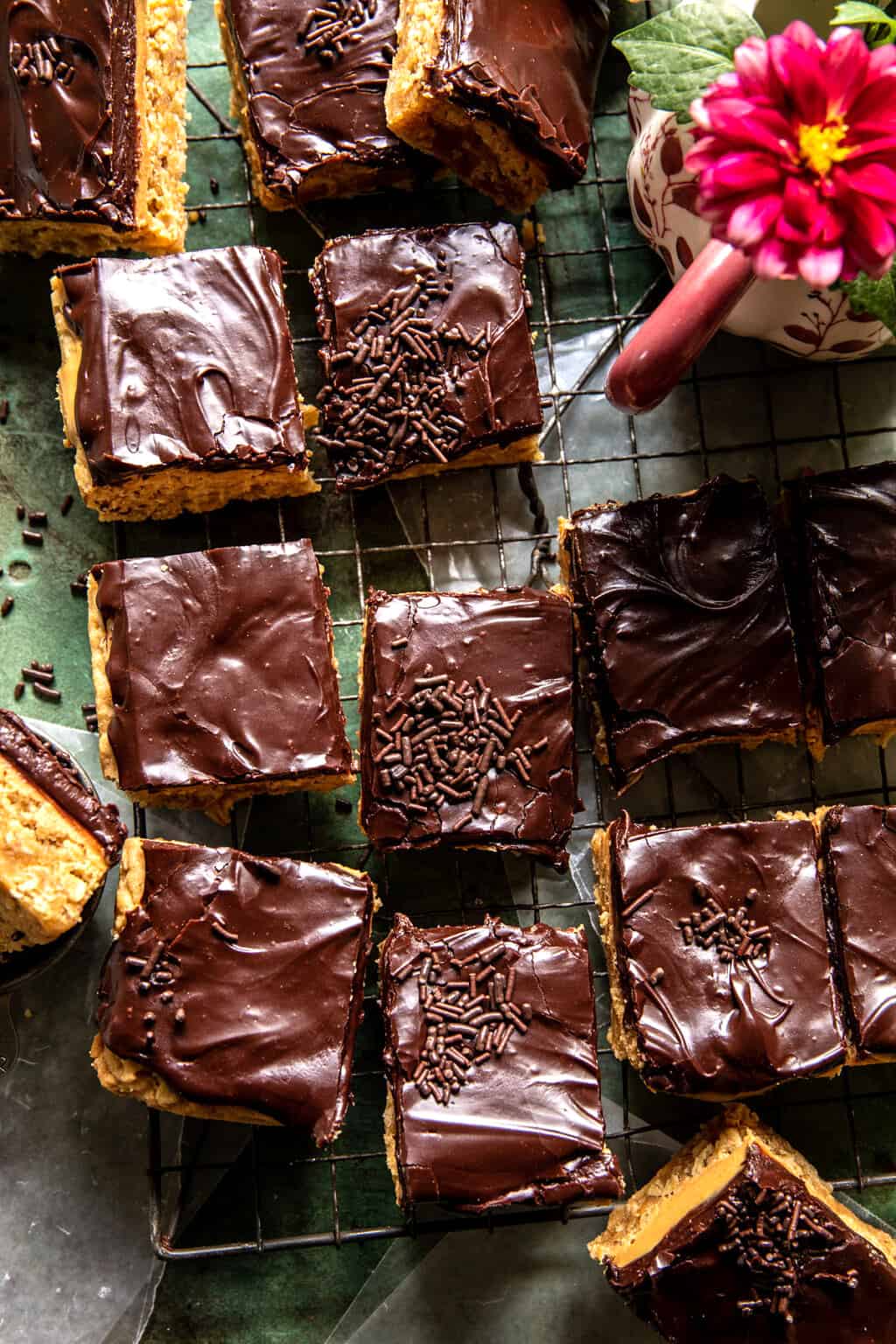 Lunch Lady Chocolate Glazed Peanut Butter Bars. - Half Baked Harvest