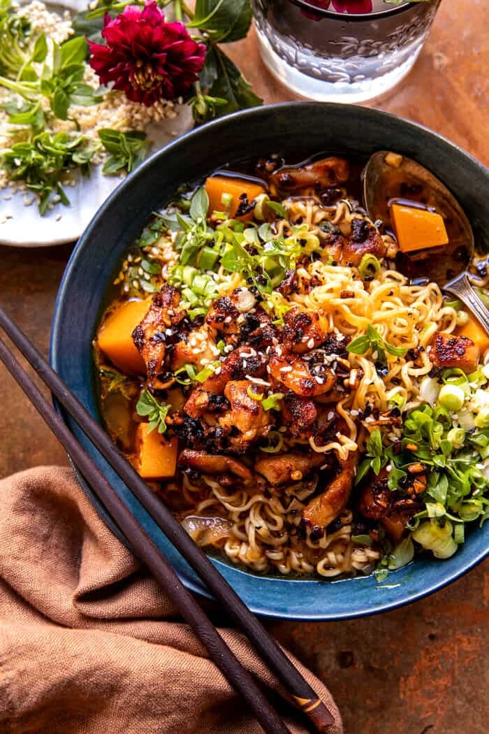 Chili Crisp Chicken Ramen in Ginger Soy Broth. - Half Baked Harvest