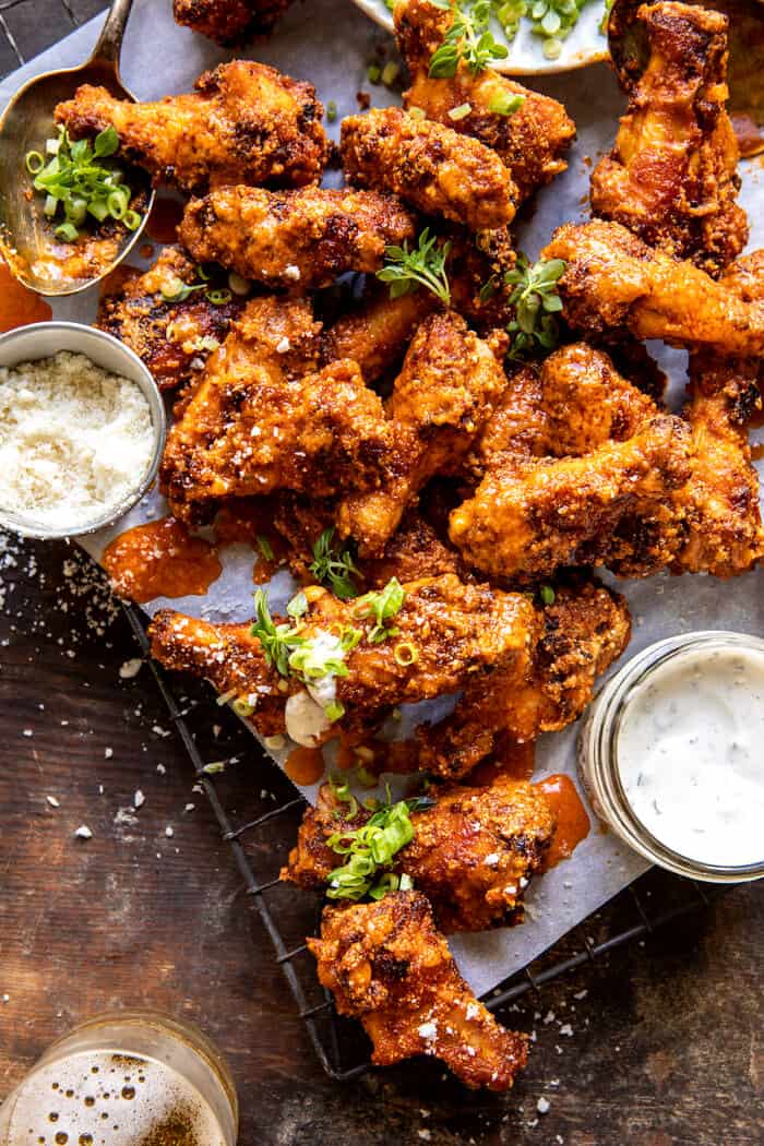 Easy Garlic Parmesan Buffalo Chicken Wings. - Half Baked Harvest