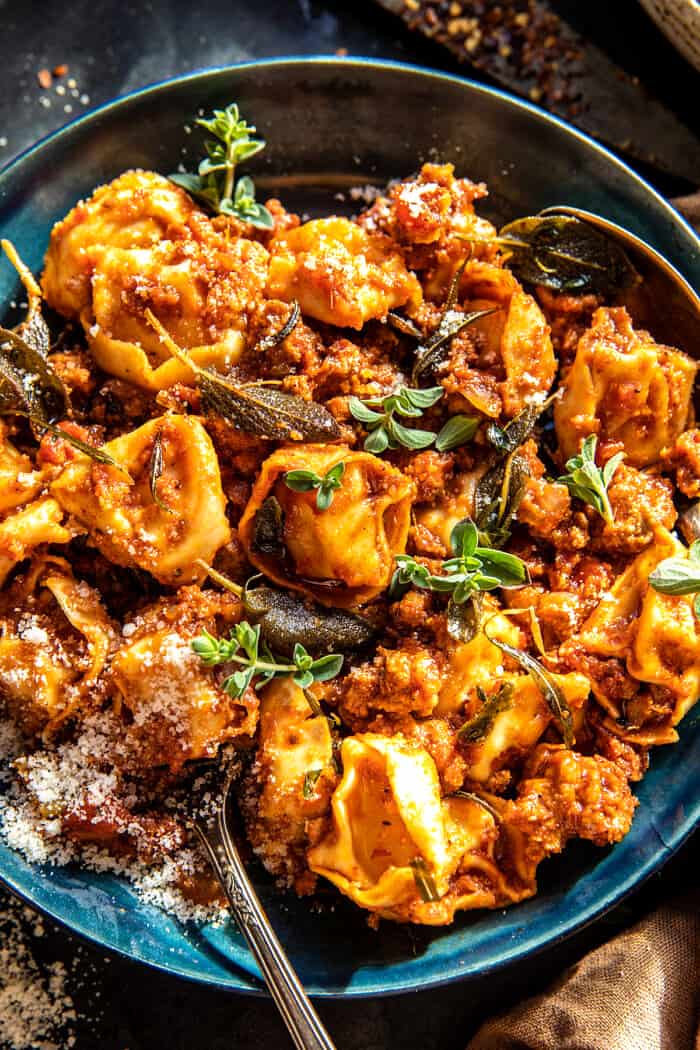 Quick Tortellini Bolognese. - Half Baked Harvest