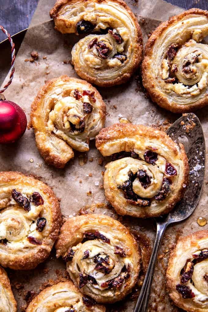 Cranberry Goat Cheese Puff Pastry Swirls. - Half Baked Harvest