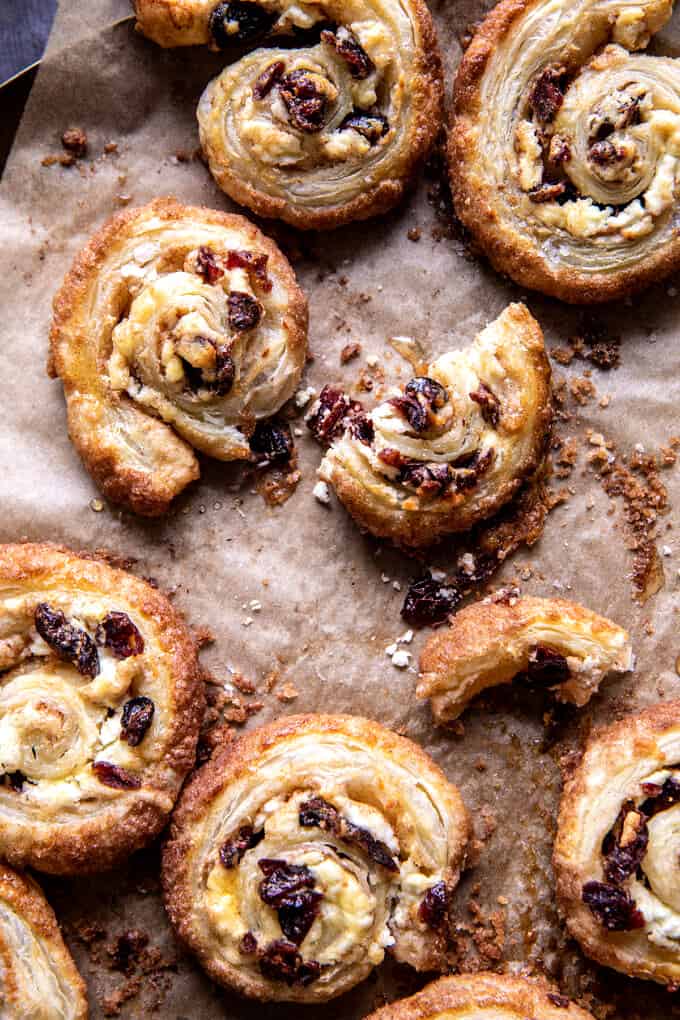 Cranberry Goat Cheese Puff Pastry Swirls. - Half Baked Harvest