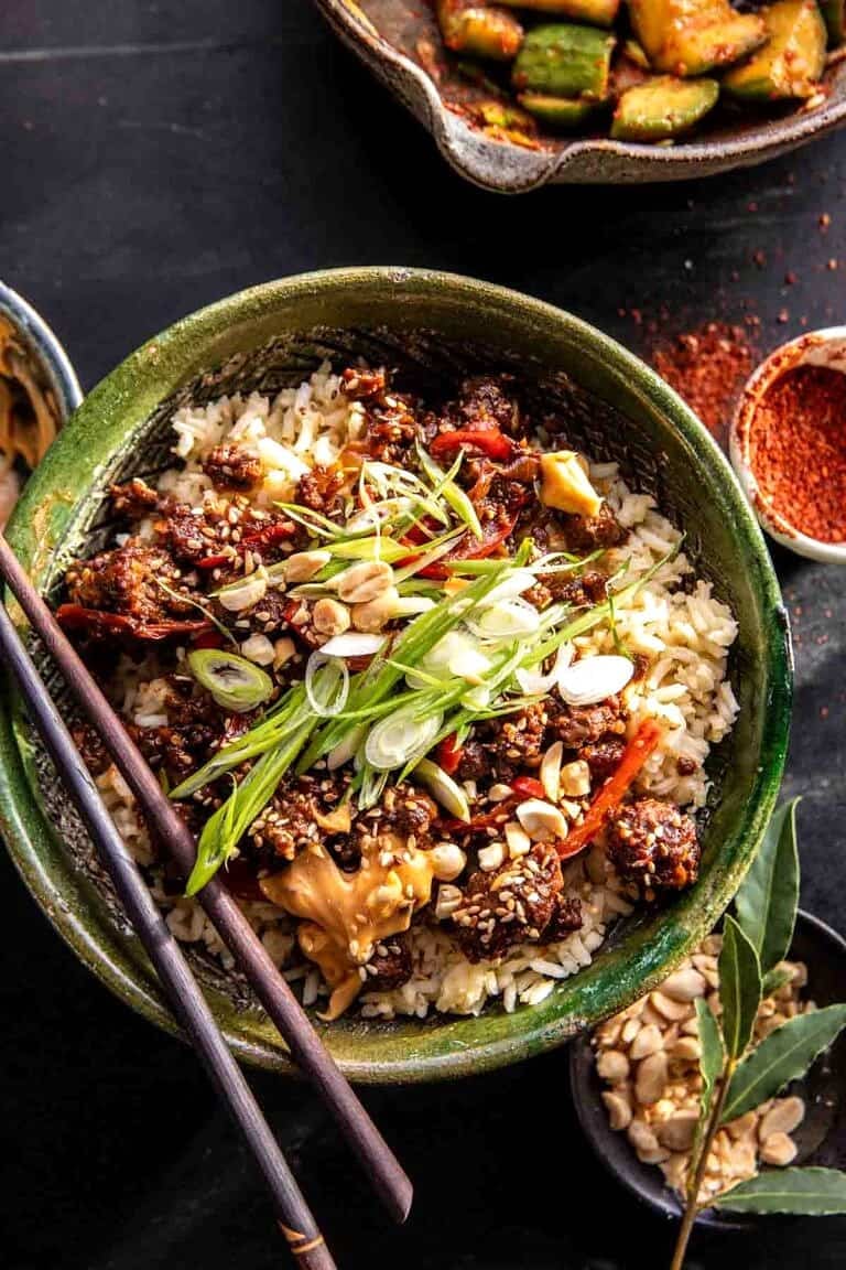 20 Minute Korean Gochujang Beef Bowls. - Half Baked Harvest