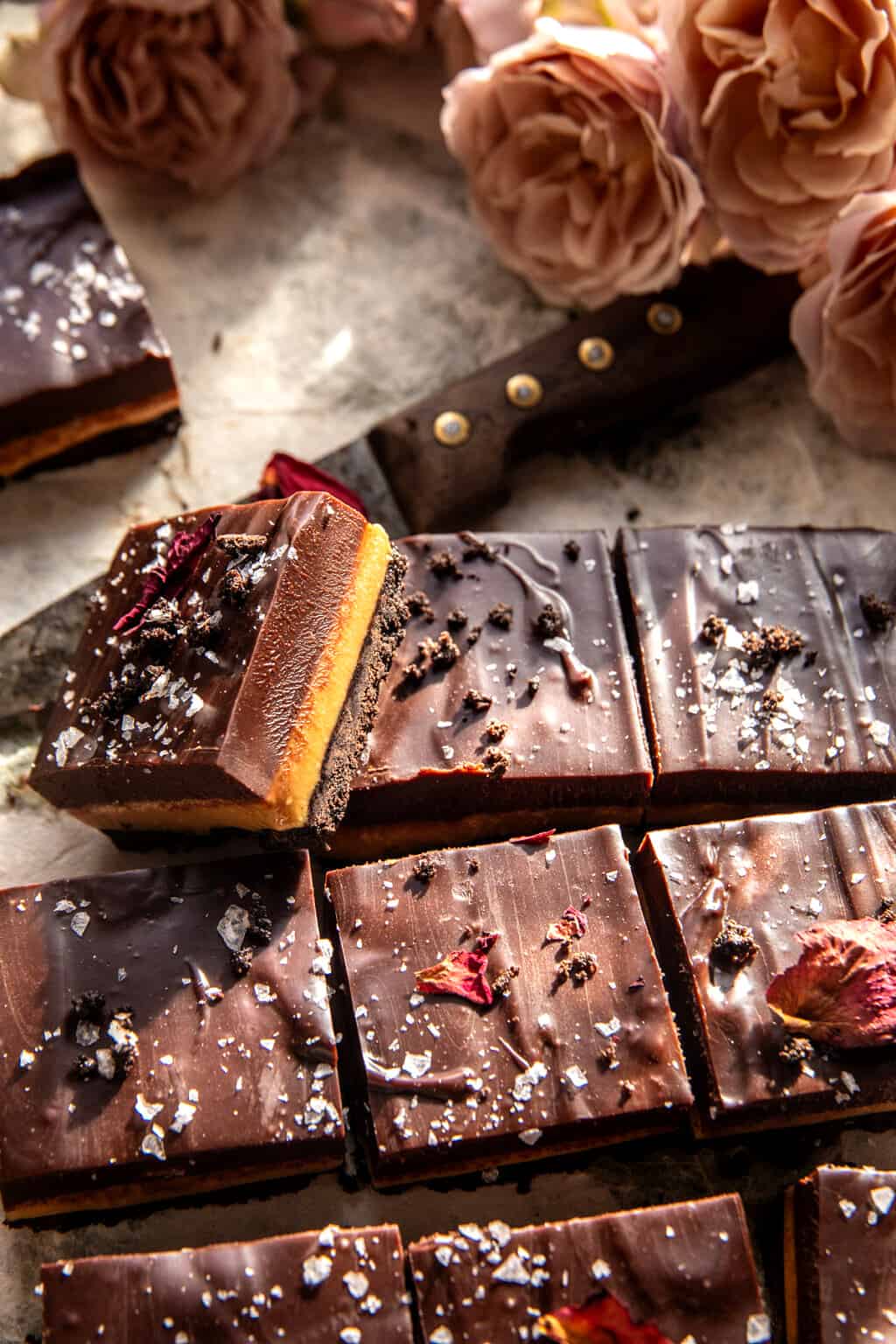 Chocolate Peanut Butter Fudge Bars. - Half Baked Harvest