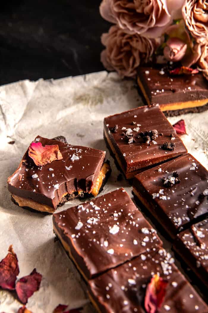 Chocolate Peanut Butter Fudge Bars. - Half Baked Harvest