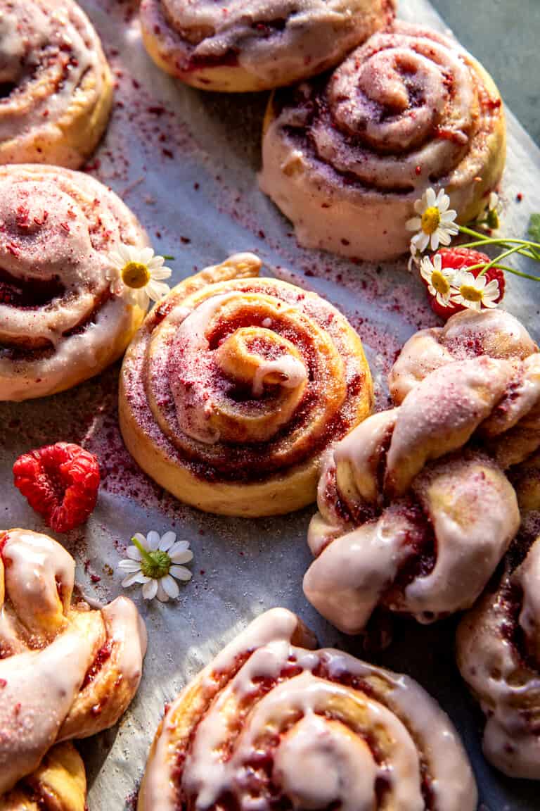 Glazed Raspberry Honey Sweet Rolls. - Half Baked Harvest