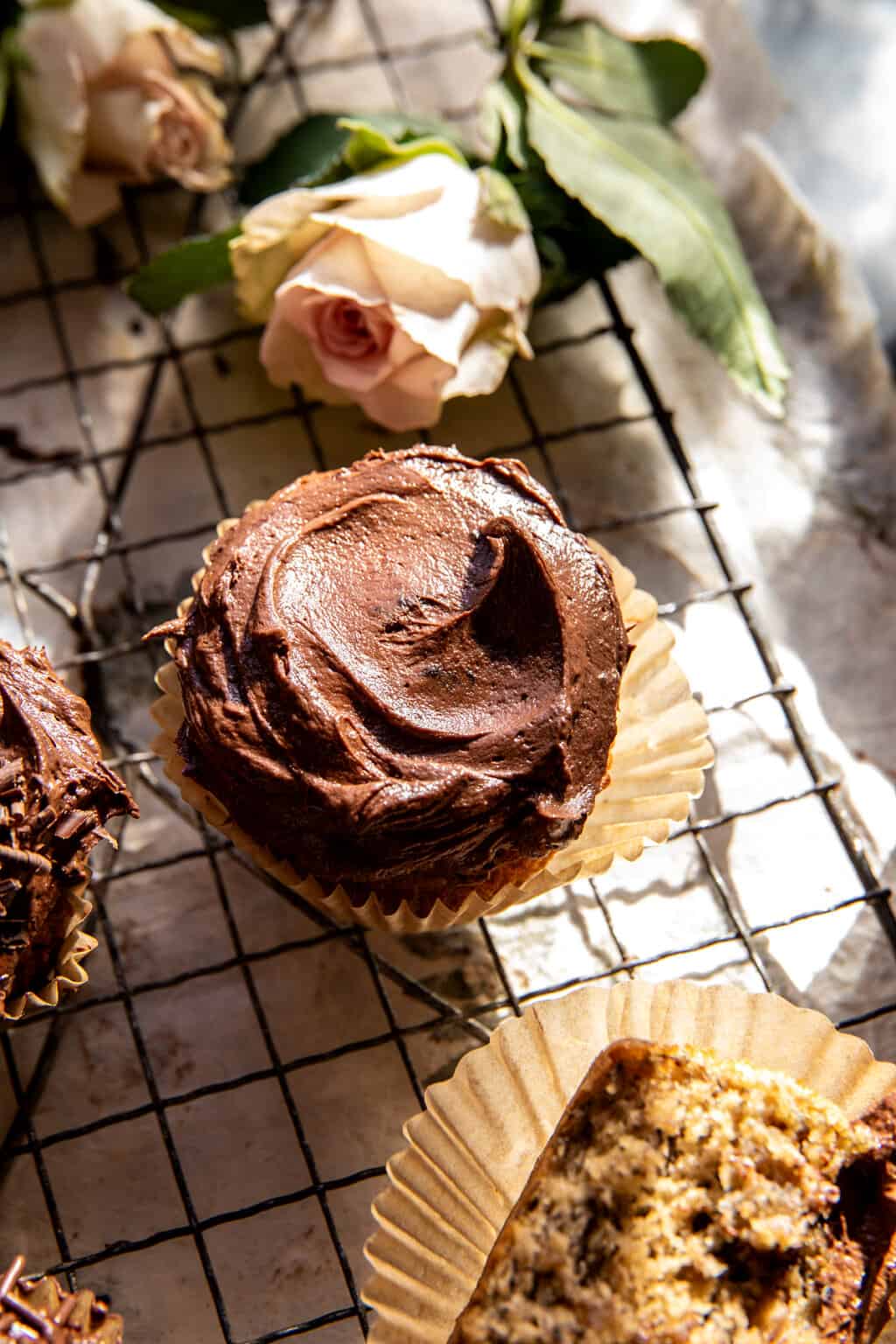 Easy Banana Cupcakes with Espresso Chocolate Frosting. - Half Baked Harvest