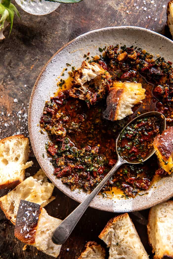 Sun-Dried Tomato Garlic Olive Oil Dip. - Half Baked Harvest