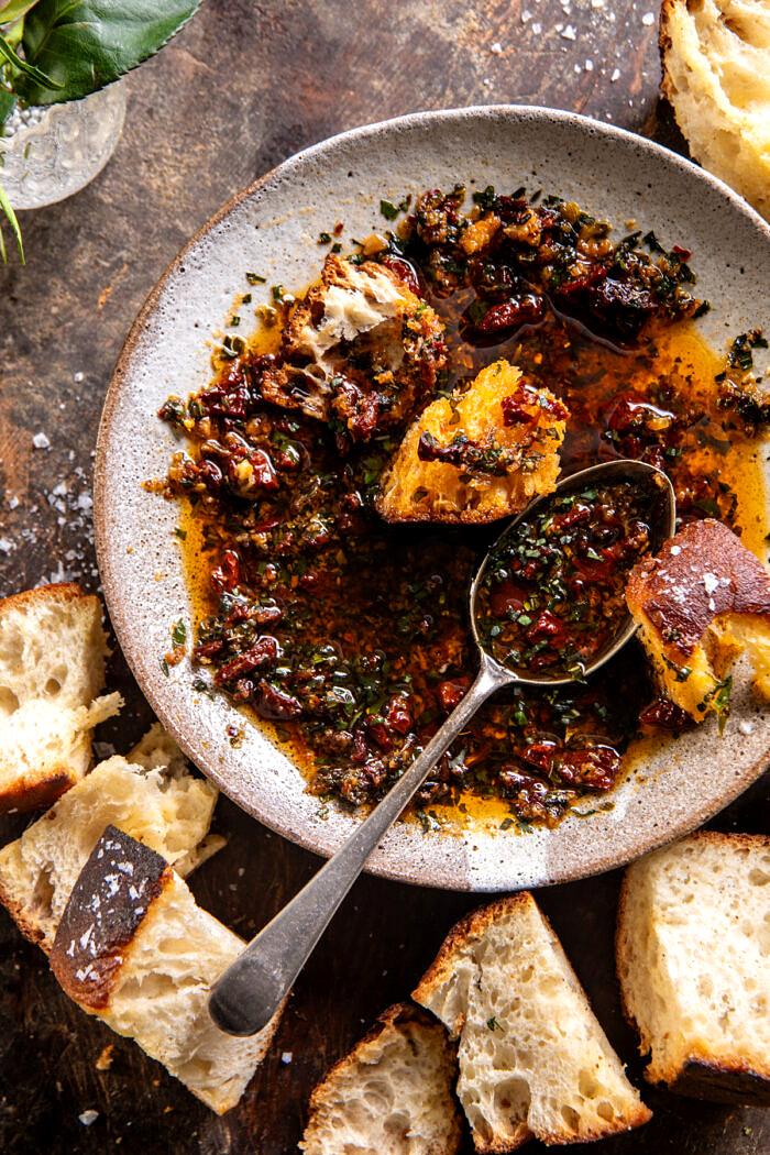 Sun-Dried Tomato Garlic Olive Oil Dip. - Half Baked Harvest