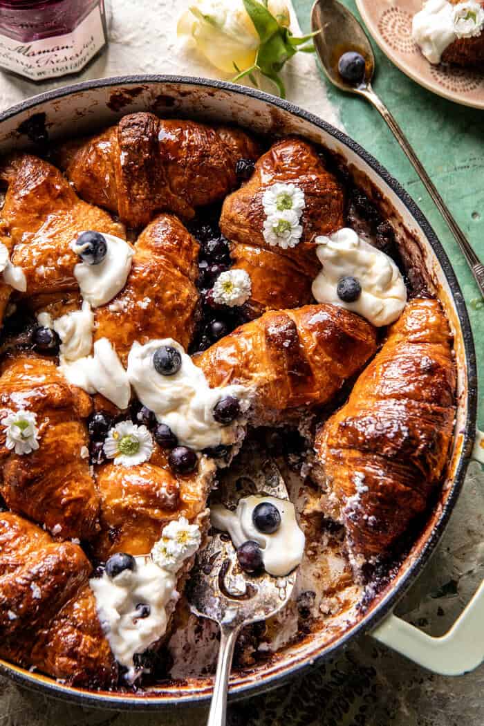 Blueberry Croissant French Toast Bake. - Half Baked Harvest