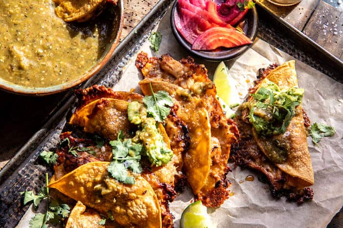 Sheet Pan Crispy Jalapeño Chicken Tacos. - Half Baked Harvest