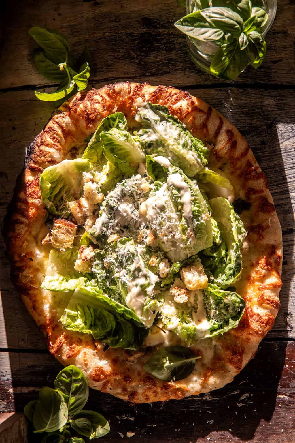 Chicken Caesar Salad Pizza. - Half Baked Harvest