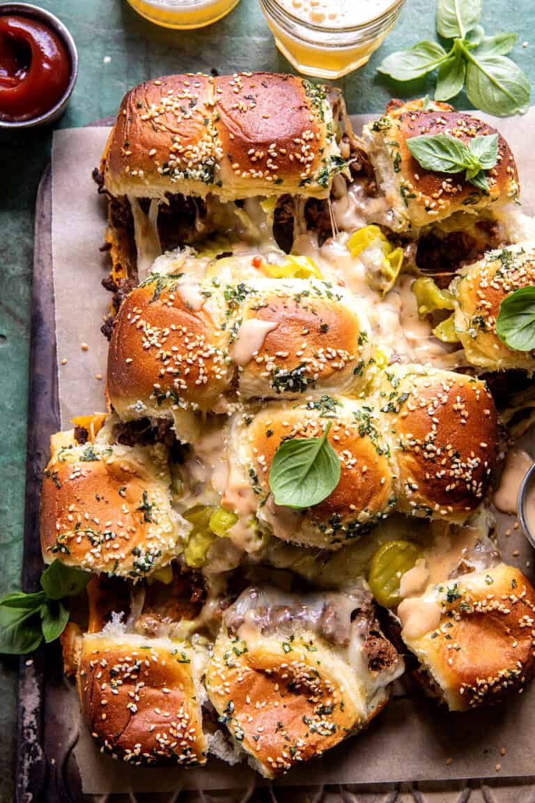 Pull Apart Cheeseburger Sliders. - Half Baked Harvest