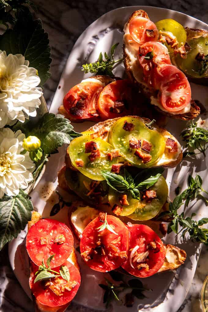 Open Face Tomato Bacon Sandwich. - Half Baked Harvest