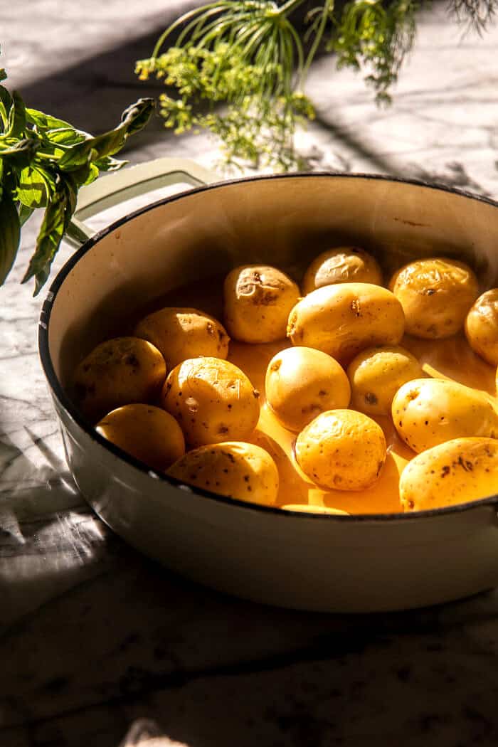 Sour Cream and Onion Smashed Potatoes. - Half Baked Harvest