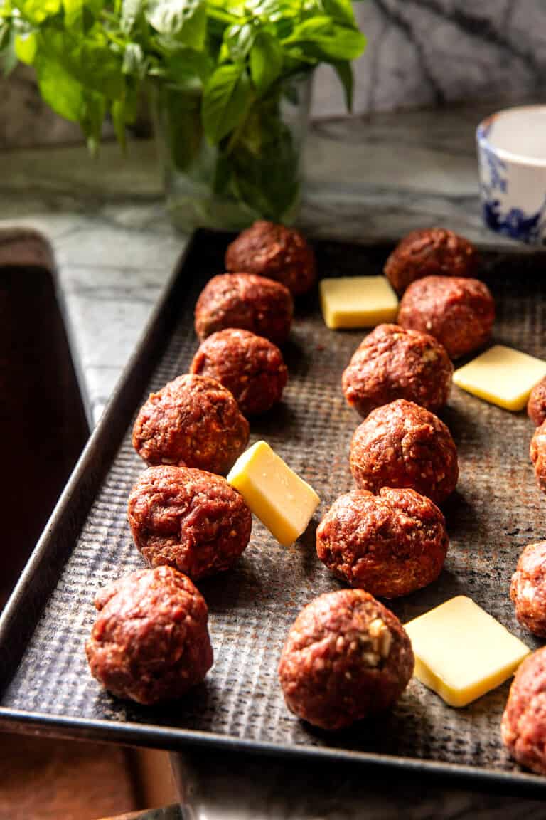 Sheet Pan Chili Cheese Meatballs. - Half Baked Harvest
