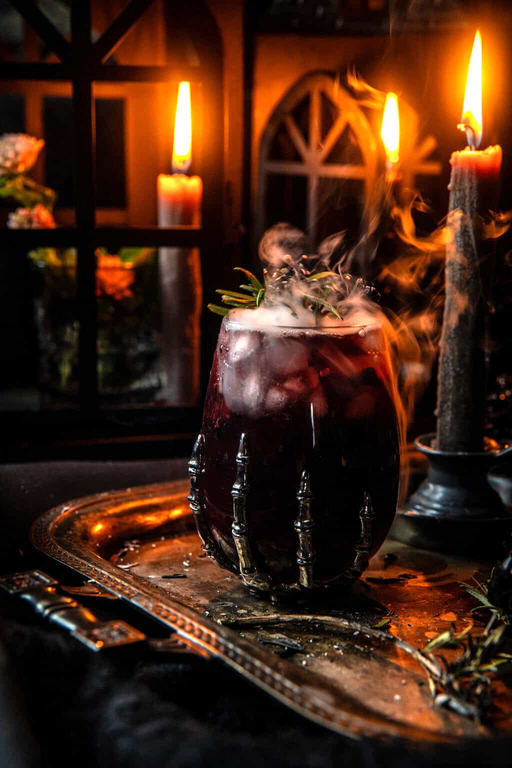 Smoky Black Pomegranate Cocktail (with mocktail). - Half Baked Harvest