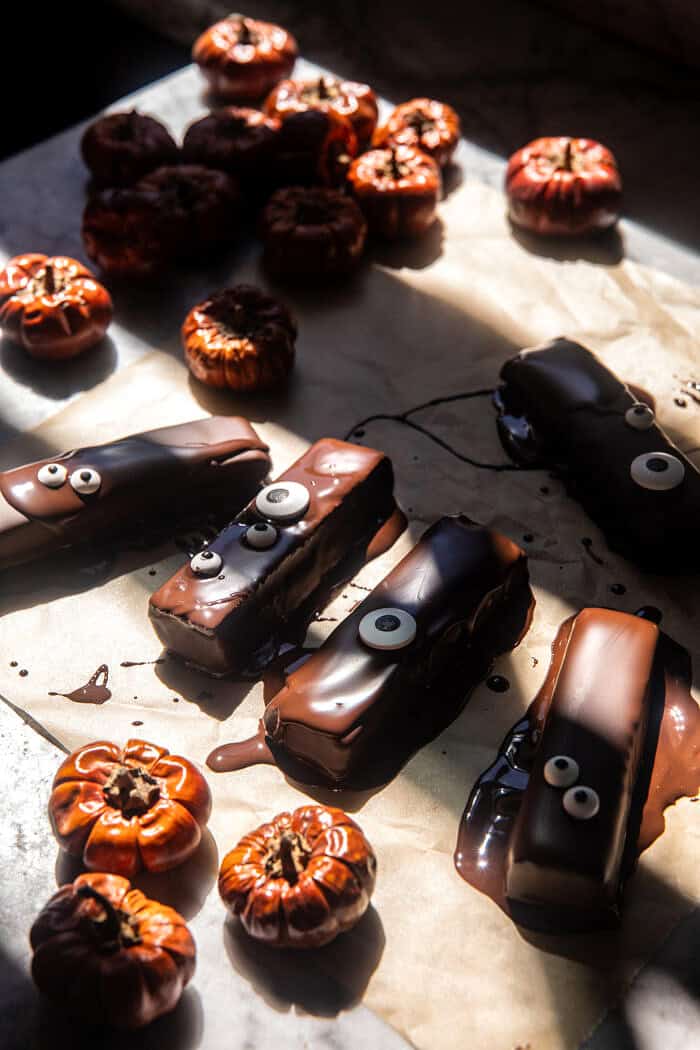 Spooky Homemade Twix Bars. - Half Baked Harvest
