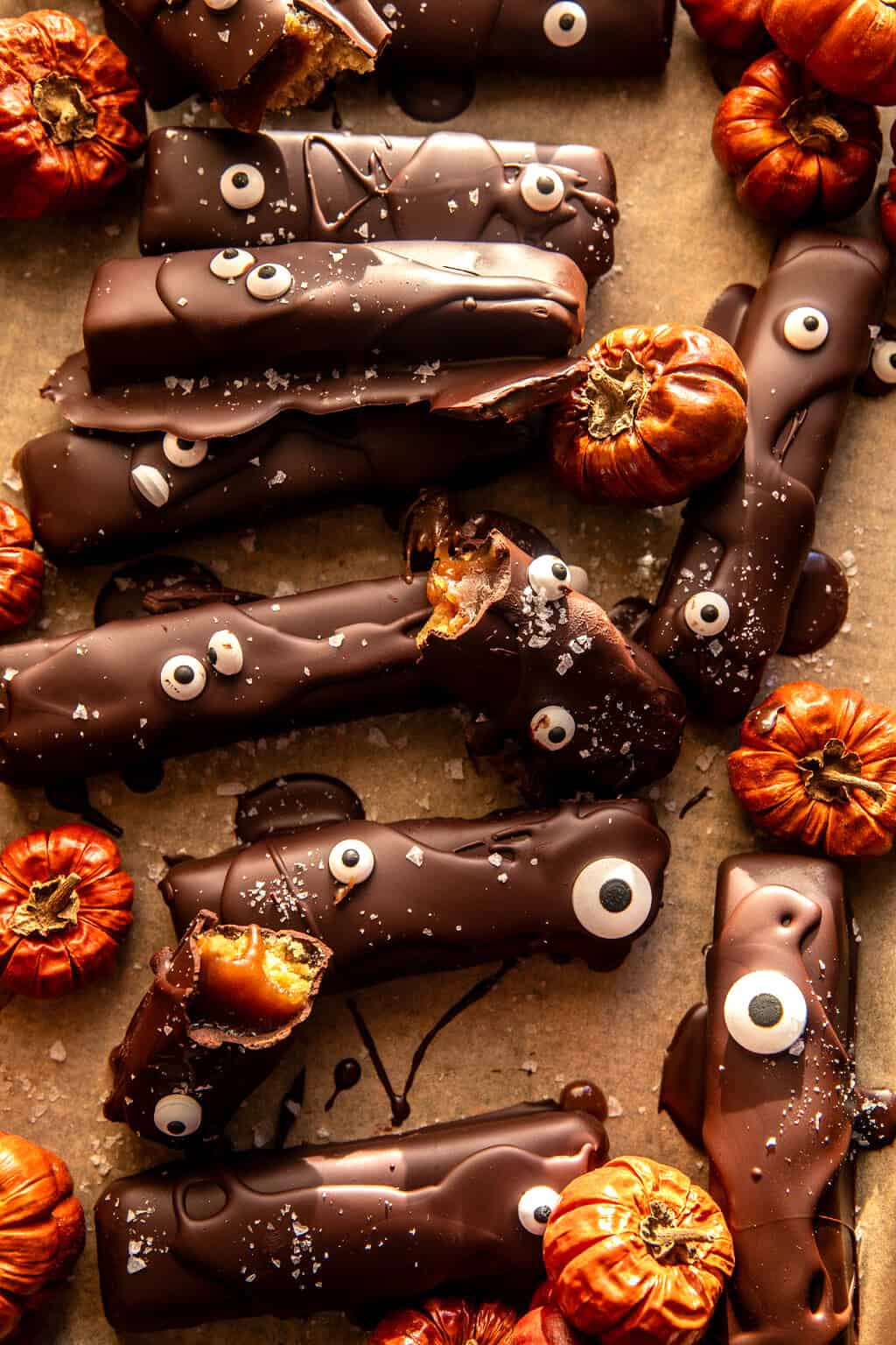 Spooky Homemade Twix Bars. - Half Baked Harvest