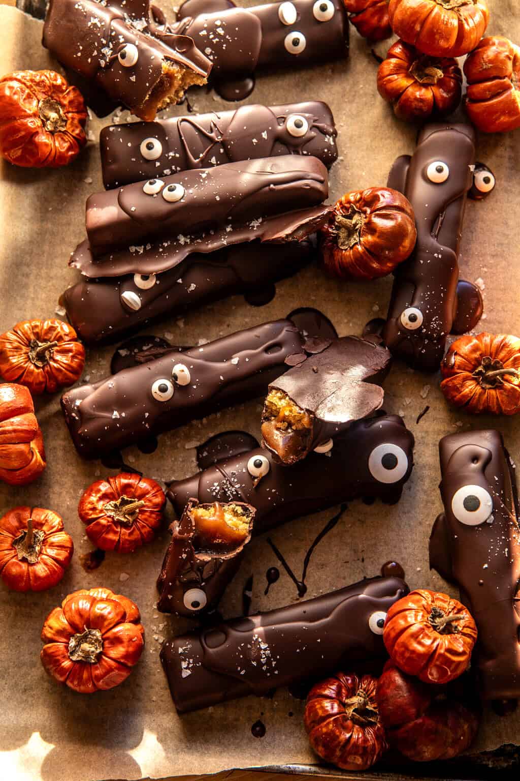 Spooky Homemade Twix Bars. - Half Baked Harvest