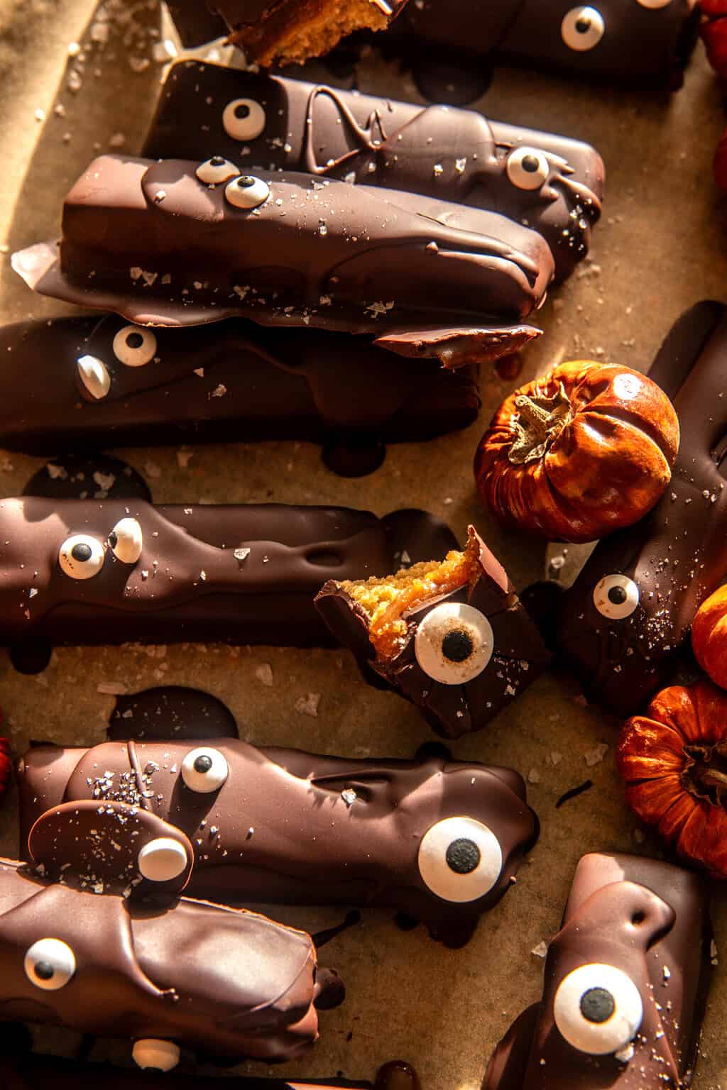 Spooky Homemade Twix Bars. - Half Baked Harvest