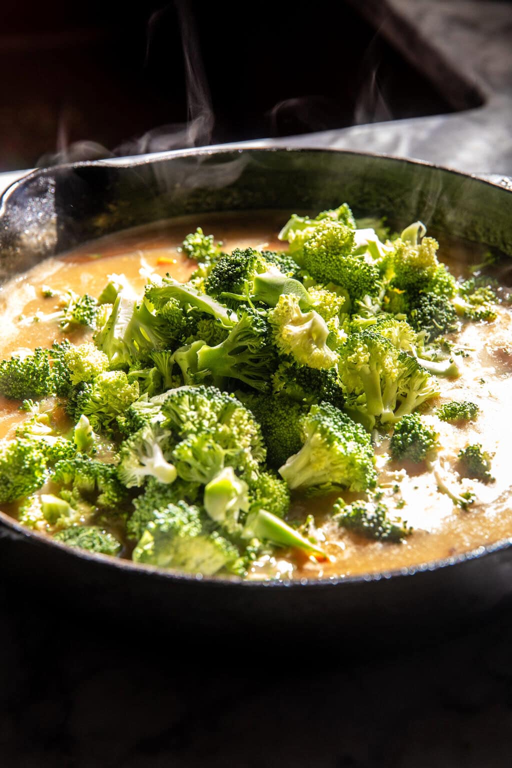 Skillet Broccoli Cheddar Chicken Pot Pie. - Half Baked Harvest