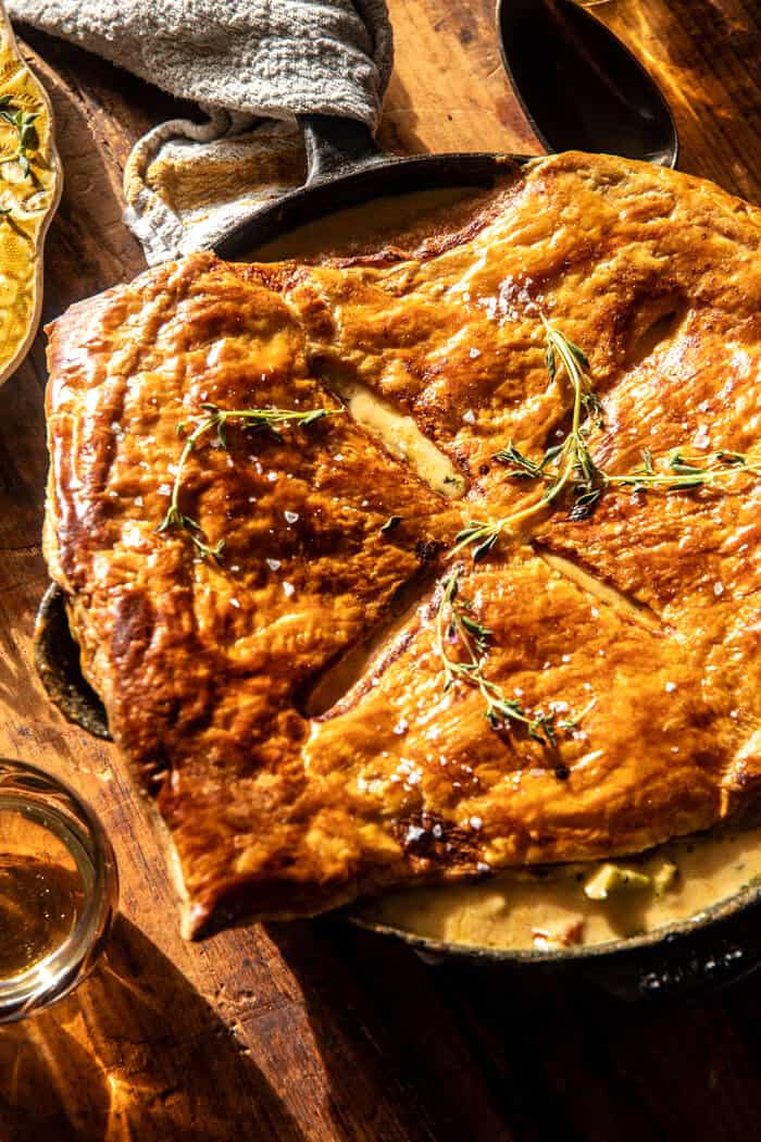Skillet Broccoli Cheddar Chicken Pot Pie. - Half Baked Harvest